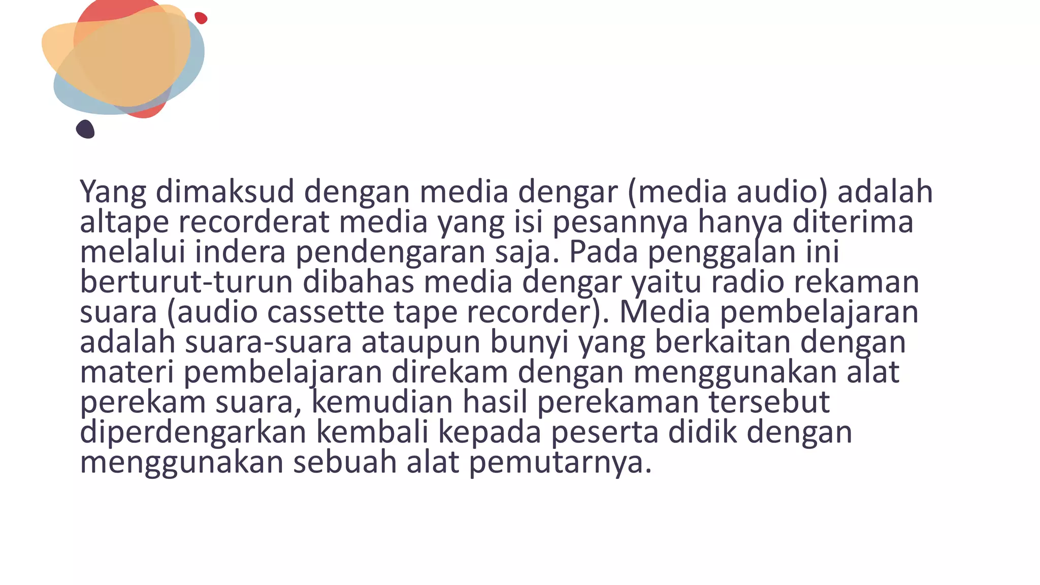 Media Audio dan Radio dalam Pendidikan | PPTX