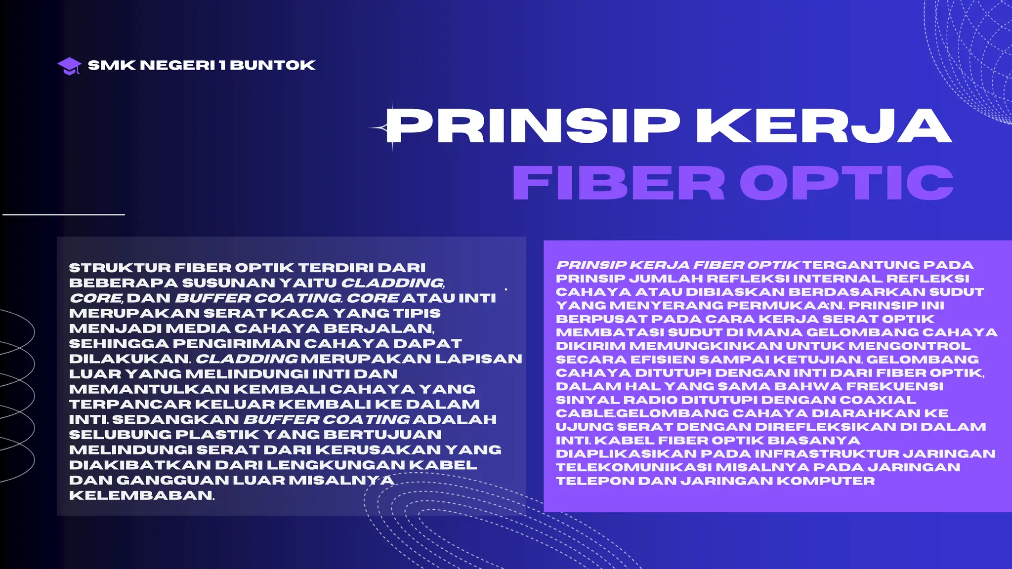 Materi Jaringan Fiber Optik Kelompok 1 XI TKJ 2 | PPTX