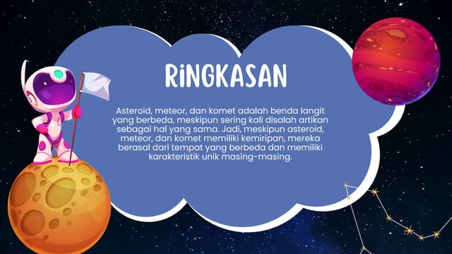 presentasi sistem tata surya projek ipas tentang asteroid meteor dan komet | PPT