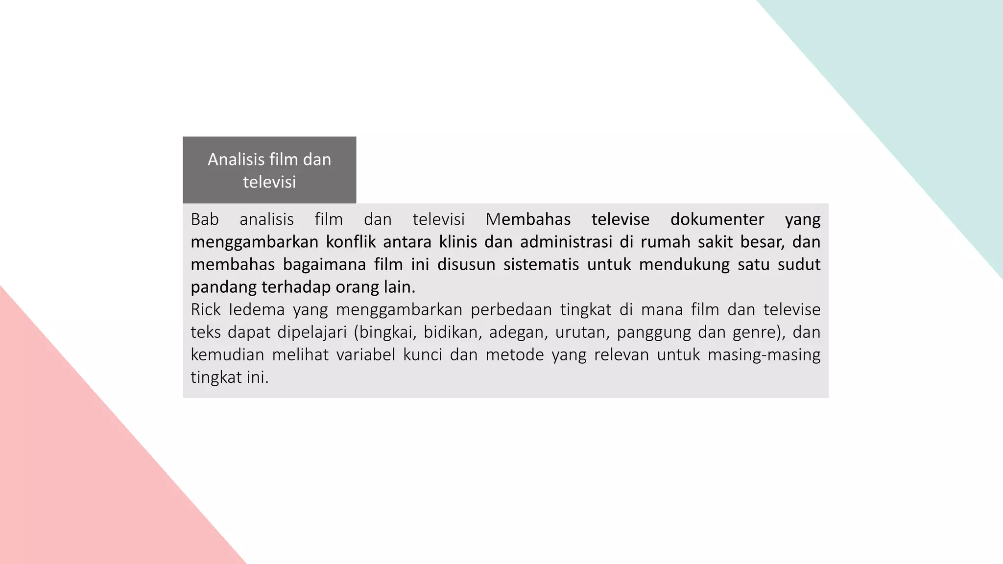 Perspektif Yang Berbeda Dan Metode Analisis Visual | PPTX