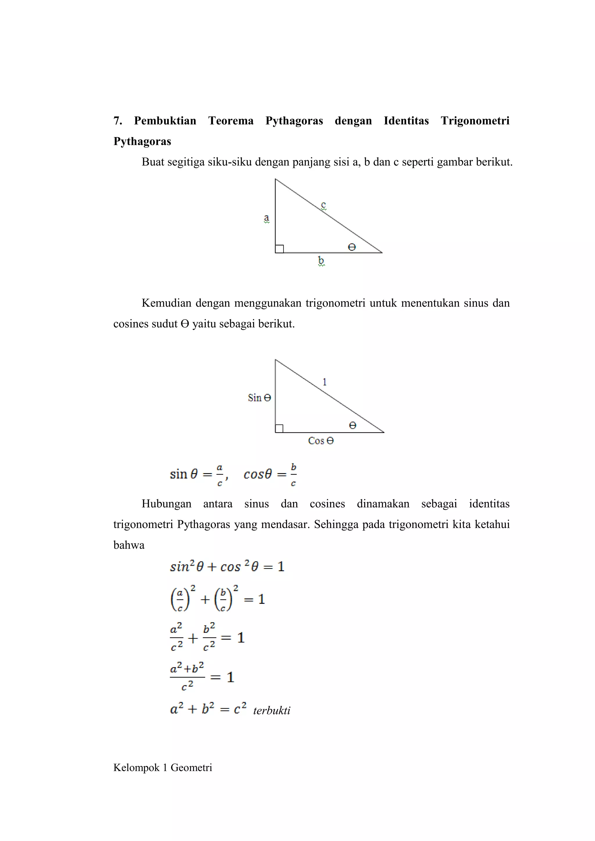 20 Pembuktian Teorema Pythagoras oleh Kelompok 1 | PDF