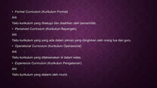 Jenis-Jenis dan Ciri Kurikulum | PPTX