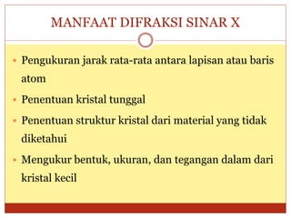 Sinar X dan Difraksi Sinar X | PPTX