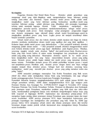 Kelompok 10 mpb analisis mekanisme abstraksi dari model bisnis pada PT ...