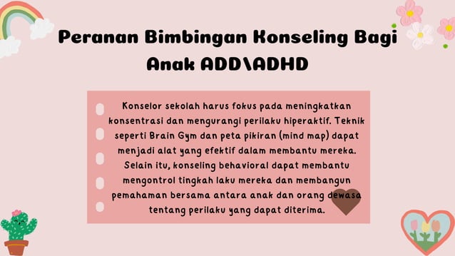PEMBELAJARAN ANAK AUTISM DAN ANAK ADHD SD | PPT