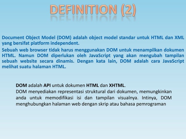 DOM (Document Object Model) - Kelompok12 | PPTX