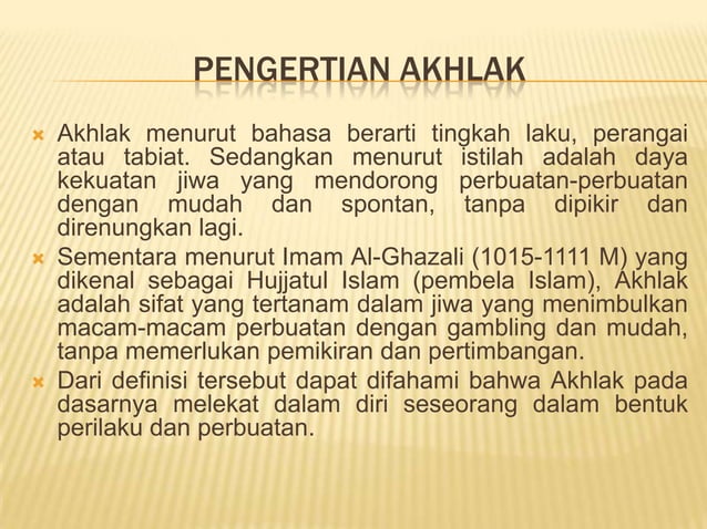 Akhlak, Moral, dan Etika dalam Islam | PPTX