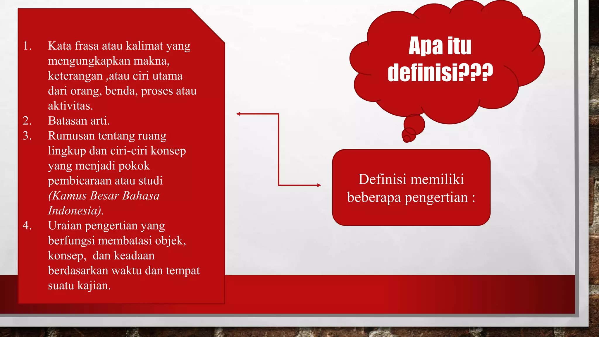 PENGERTIAN, DEFINISI, DAN PENYUSUNAN DEFINISI | PPTX