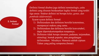 PENGERTIAN, DEFINISI, DAN PENYUSUNAN DEFINISI | PPT