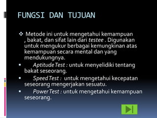Metode Testing atau Psikotes (Psikologi Umum) | PPTX