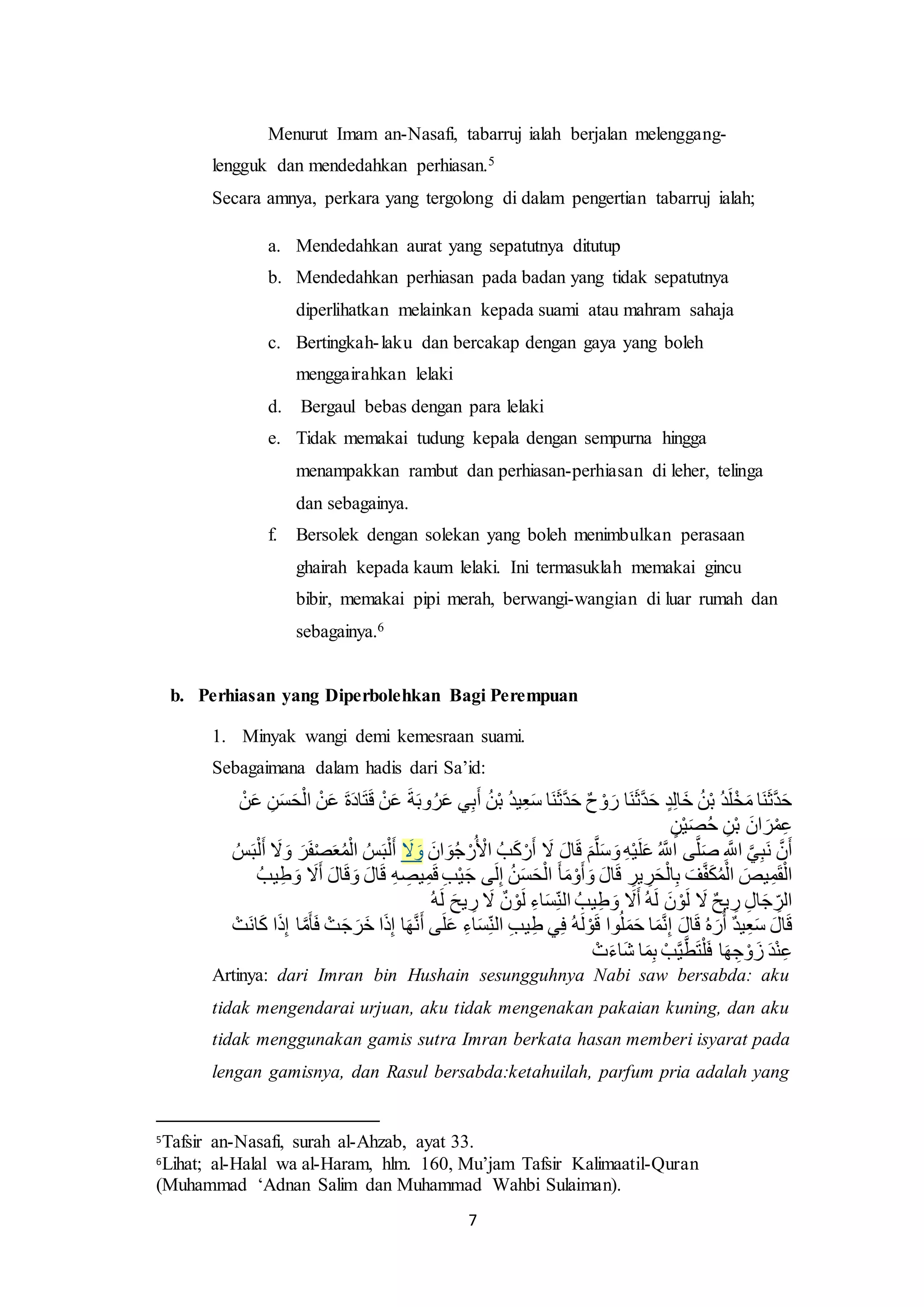 Contoh Makalah Hadis Pakaian dan Perhiasan | DOCX