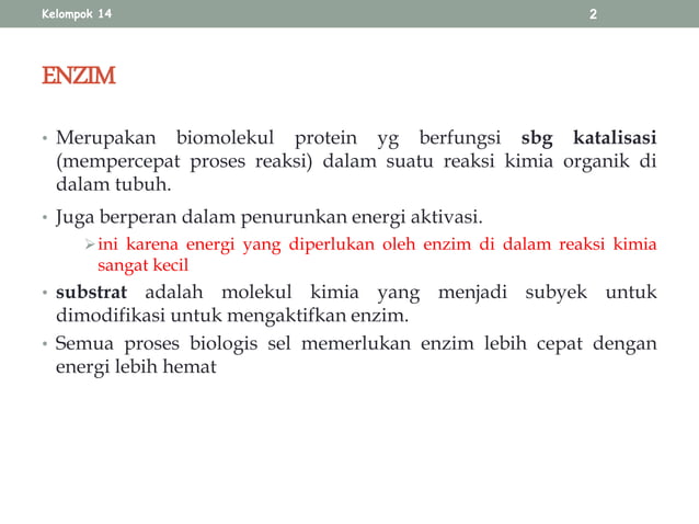 PPT ENZIM, KOENZIM, KOFACTOR ENZIM DAN LOGAN, INHIBITOR ENZIM DAN | PPTX