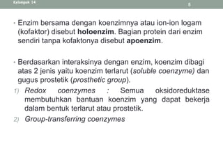 PPT ENZIM, KOENZIM, KOFACTOR ENZIM DAN LOGAN, INHIBITOR ENZIM DAN | PPTX