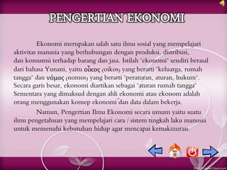 PENGERTIAN EKONOMI | PPTX