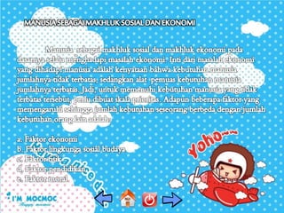 PENGERTIAN EKONOMI | PPTX