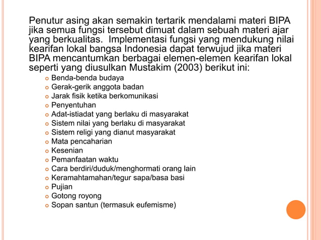 desain pembelajaran BIPA - Bahasa indonesia penutur asing | PPTX