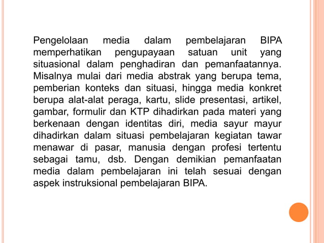 desain pembelajaran BIPA - Bahasa indonesia penutur asing | PPTX
