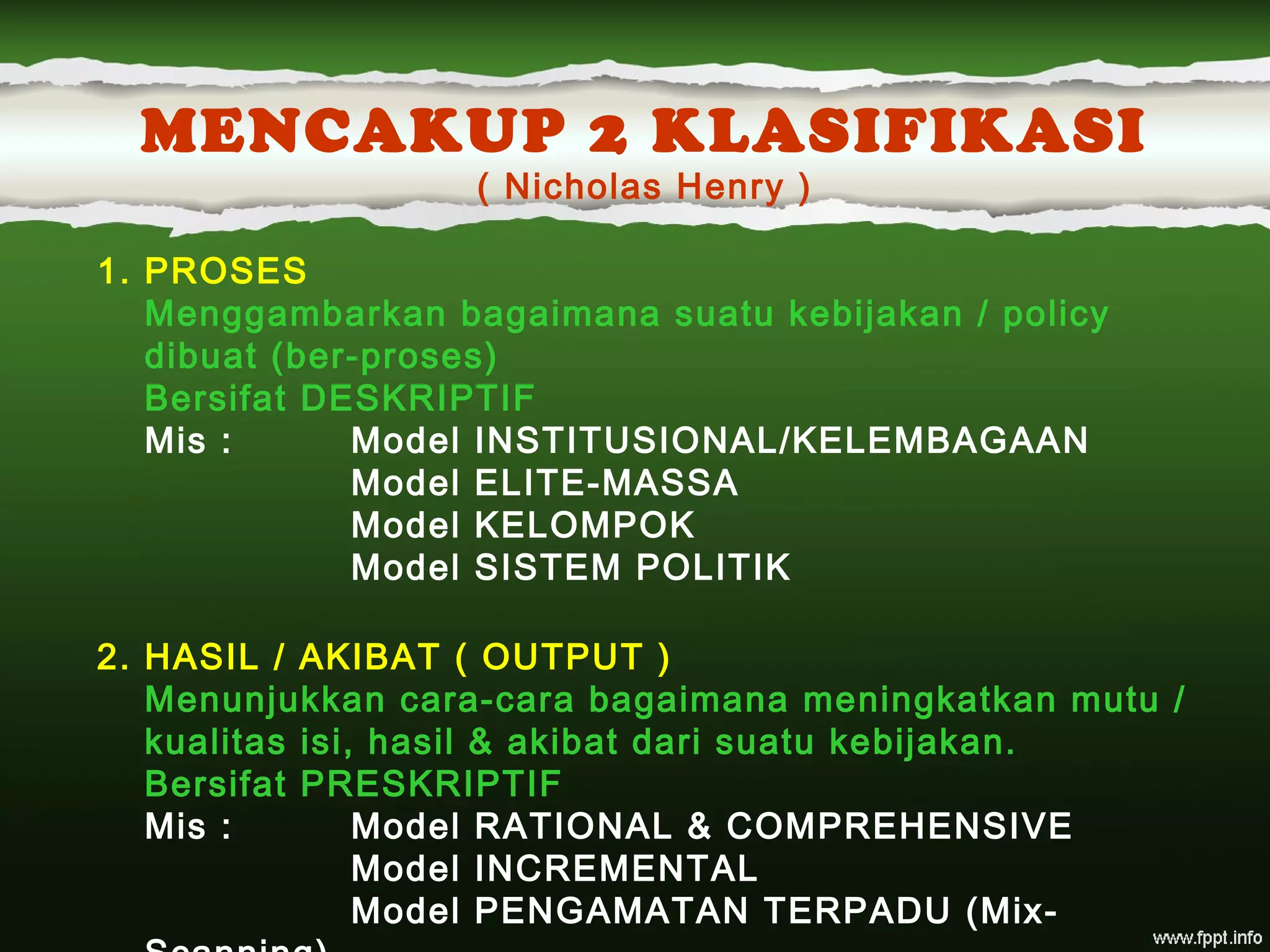Model Formulasi Kebijakan | PPT