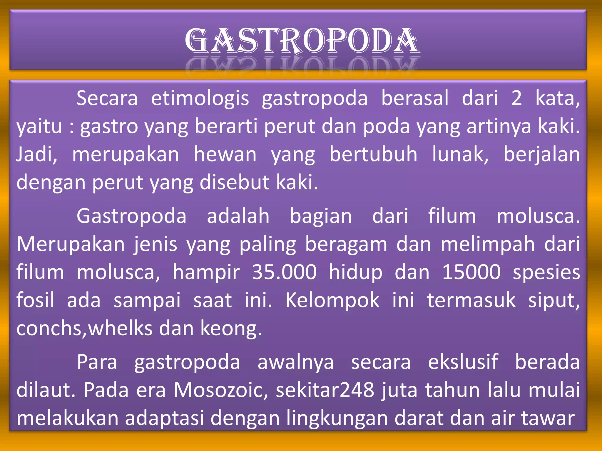 Kelompok 1 (gastropoda) | PPTX