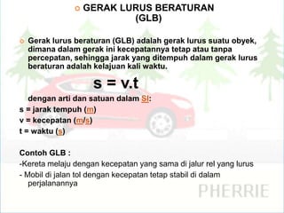 PPT Materi gerak lurus kelas X | PPTX