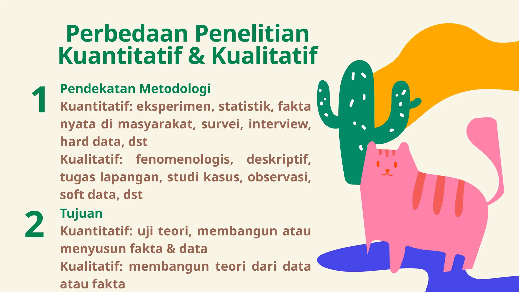 PERBEDAAN PENELITIAN KUANTITATIF & KUALITATIF | PPTX