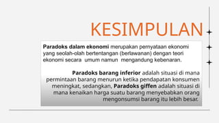 (PARADOKS BARANG INFERIOR DAN PARADOKS GIFFEN) | PPTX