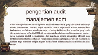kelompok 1 sdm sumber audit manajemen.. | PPTX