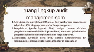 kelompok 1 sdm sumber audit manajemen.. | PPTX