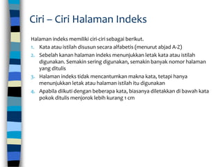 Menemukan Informasi Secara Cepat dan Tepat dari Indeks Buku | PPT