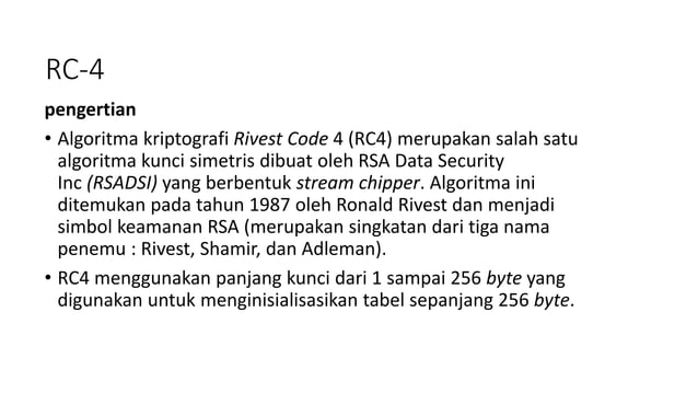 international data encryption Algoritm (IDEA) and RC-4 | PPT