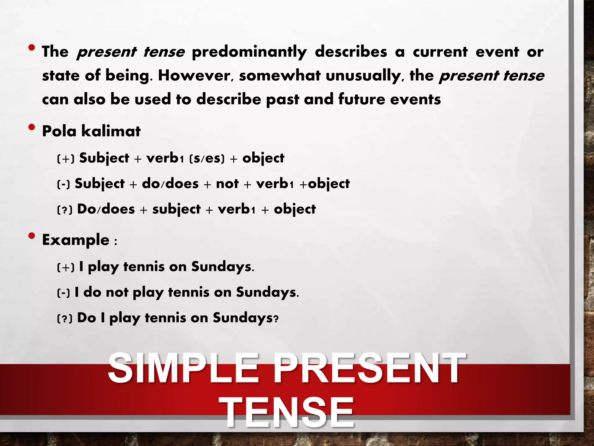 Present Tense: Simple and Continuous | PPTX