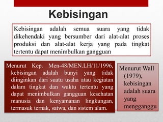 kebisingan di tempat kerja | PPTX