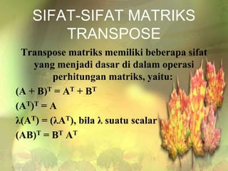 transpose matrik | PPTX