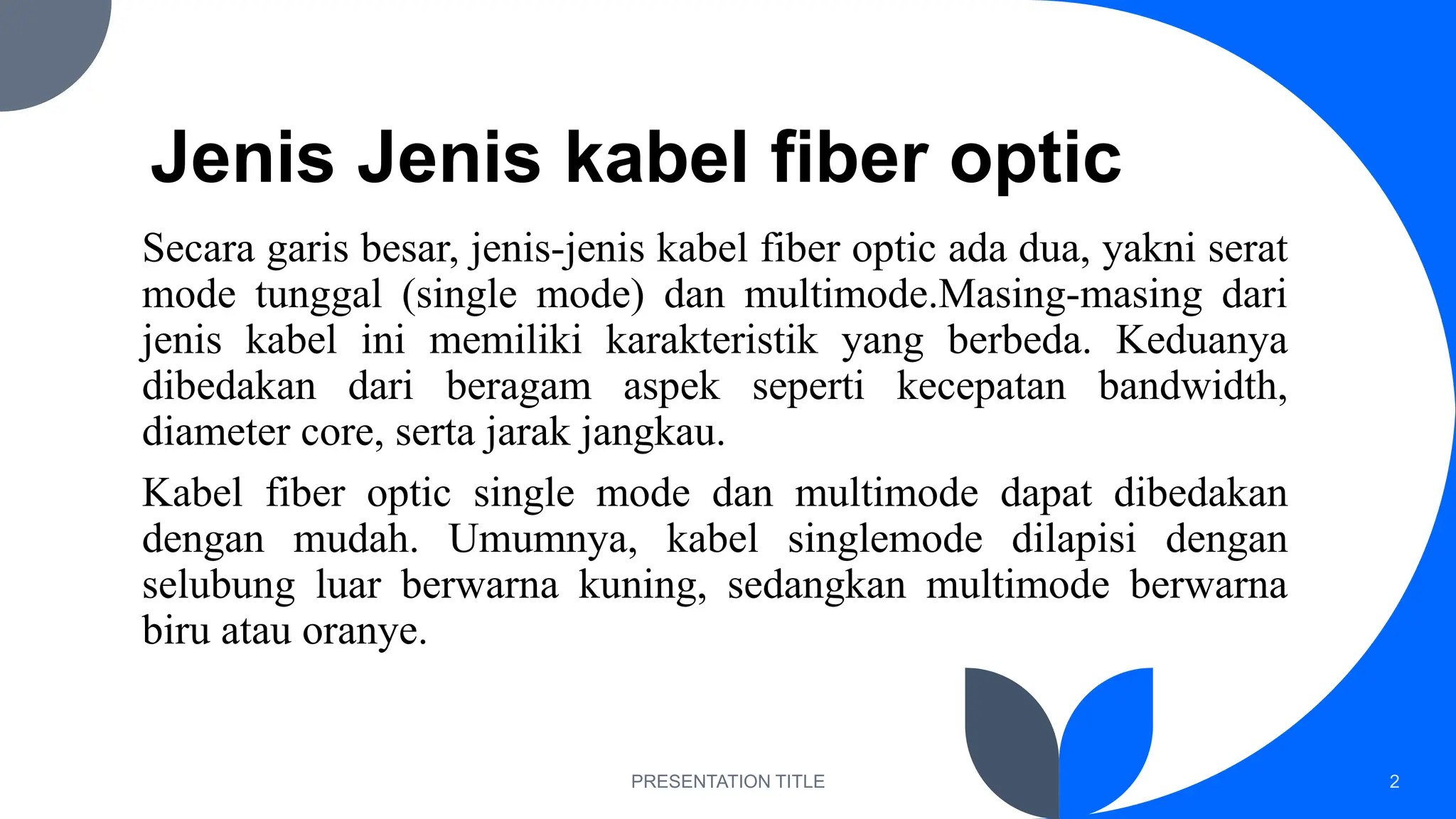 Materi Fiber Optik Kelompok 2 XI TKJ 2 2024 | PPTX