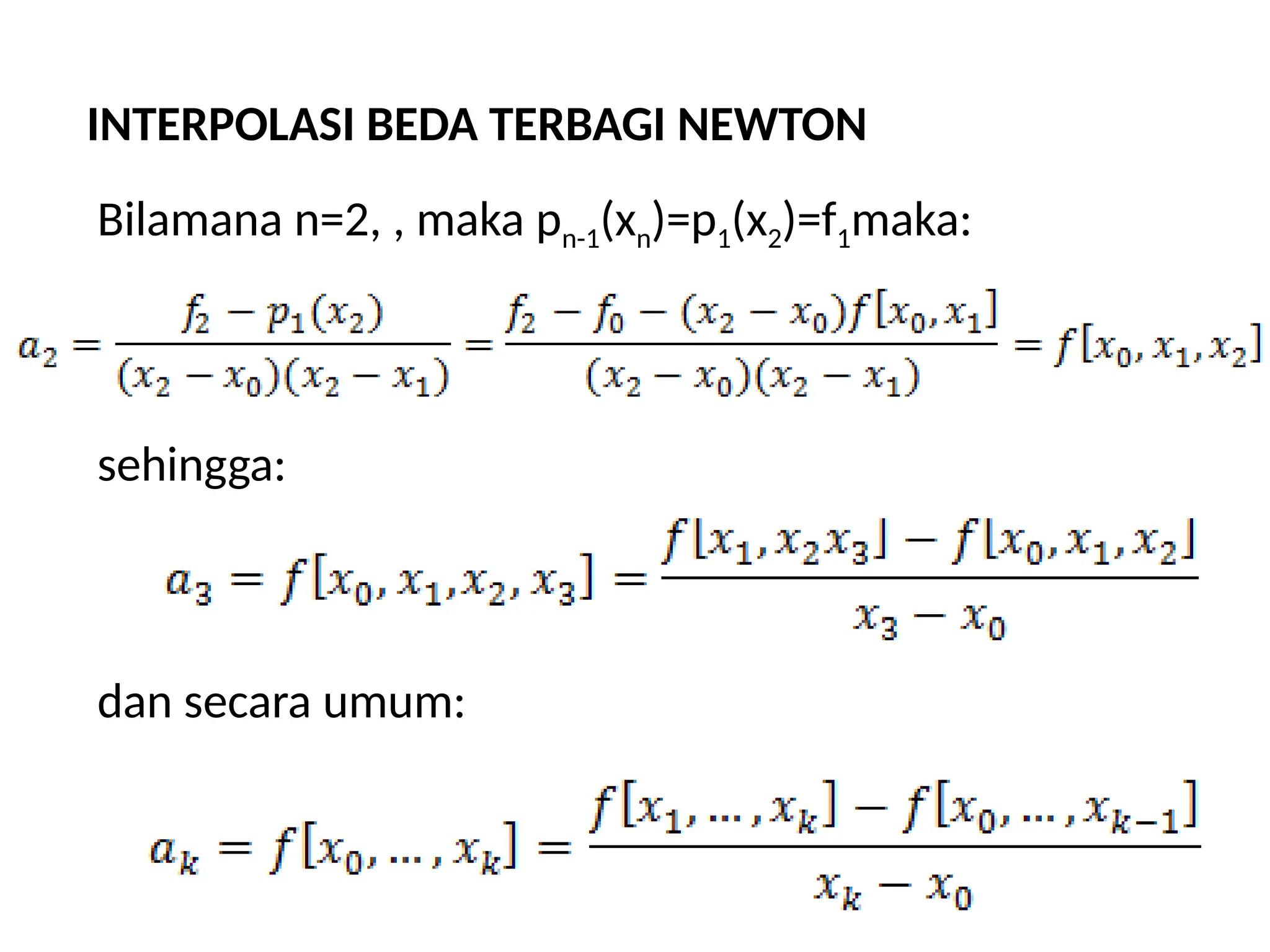 kelompok 2: INTERPOLASI BEDA TERBAGI NEWTON | PPTX
