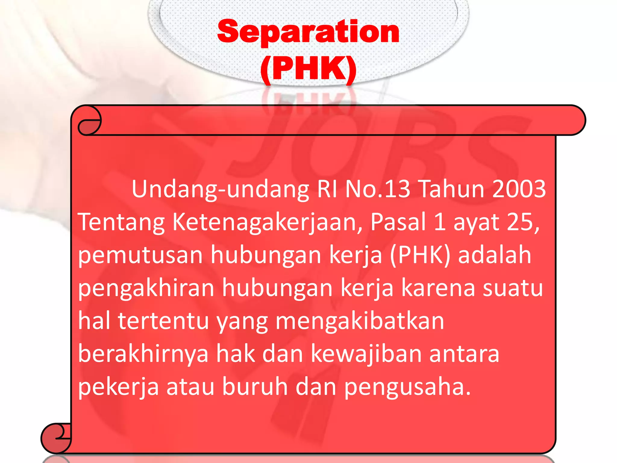 Manajemen SDM - Disiplin dan Separation ( PHK ) | PPTX