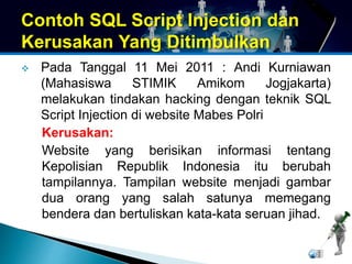 SQL Injection dan XSS | PPT
