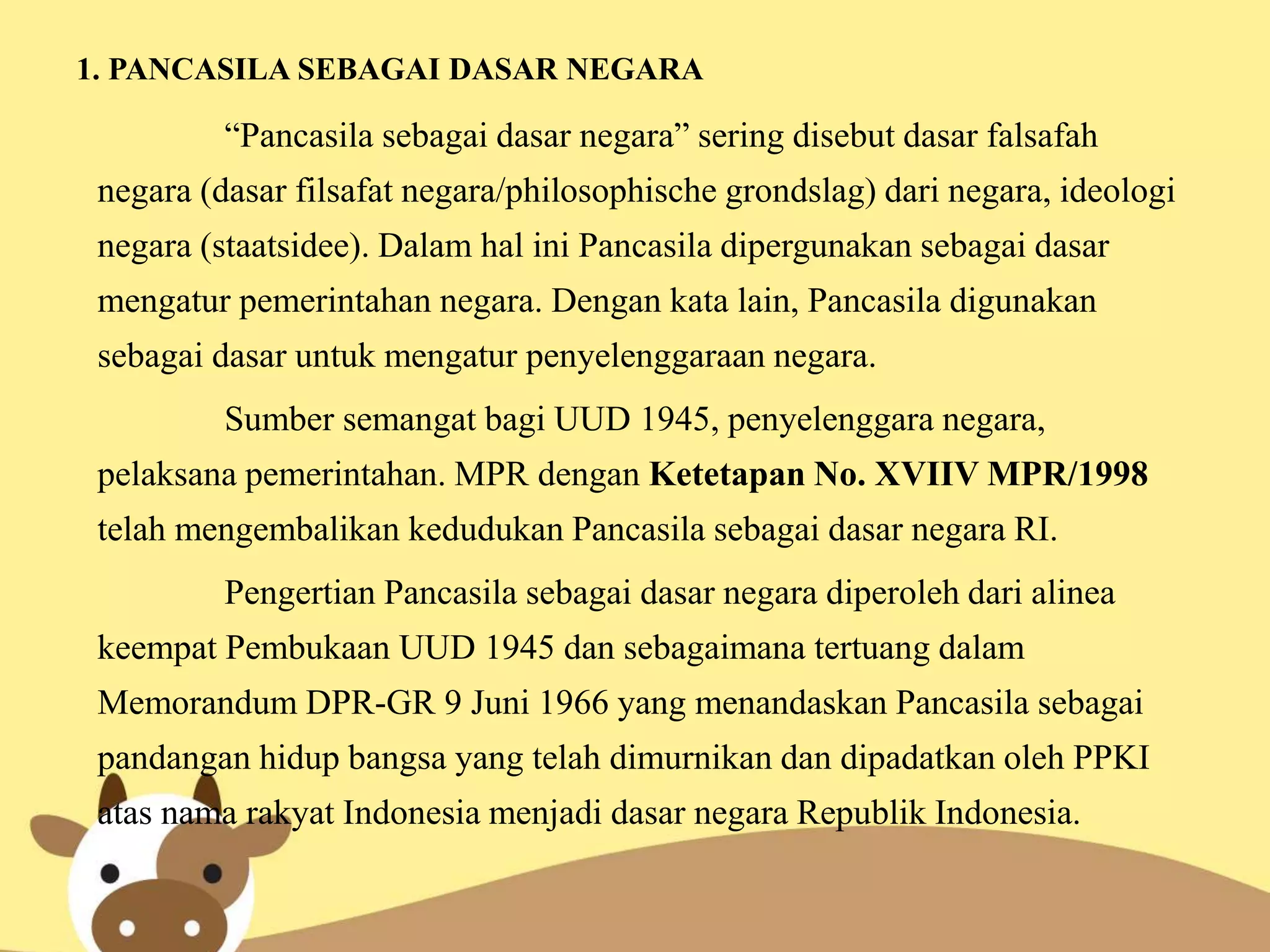 Pancasila sebagai Dasar Negara | PPTX
