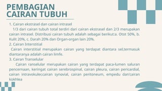 Proses metabolisme keseimbangan cairan dan elektrolit tubuh | PPTX