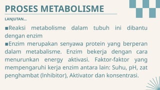 Proses metabolisme keseimbangan cairan dan elektrolit tubuh | PPTX