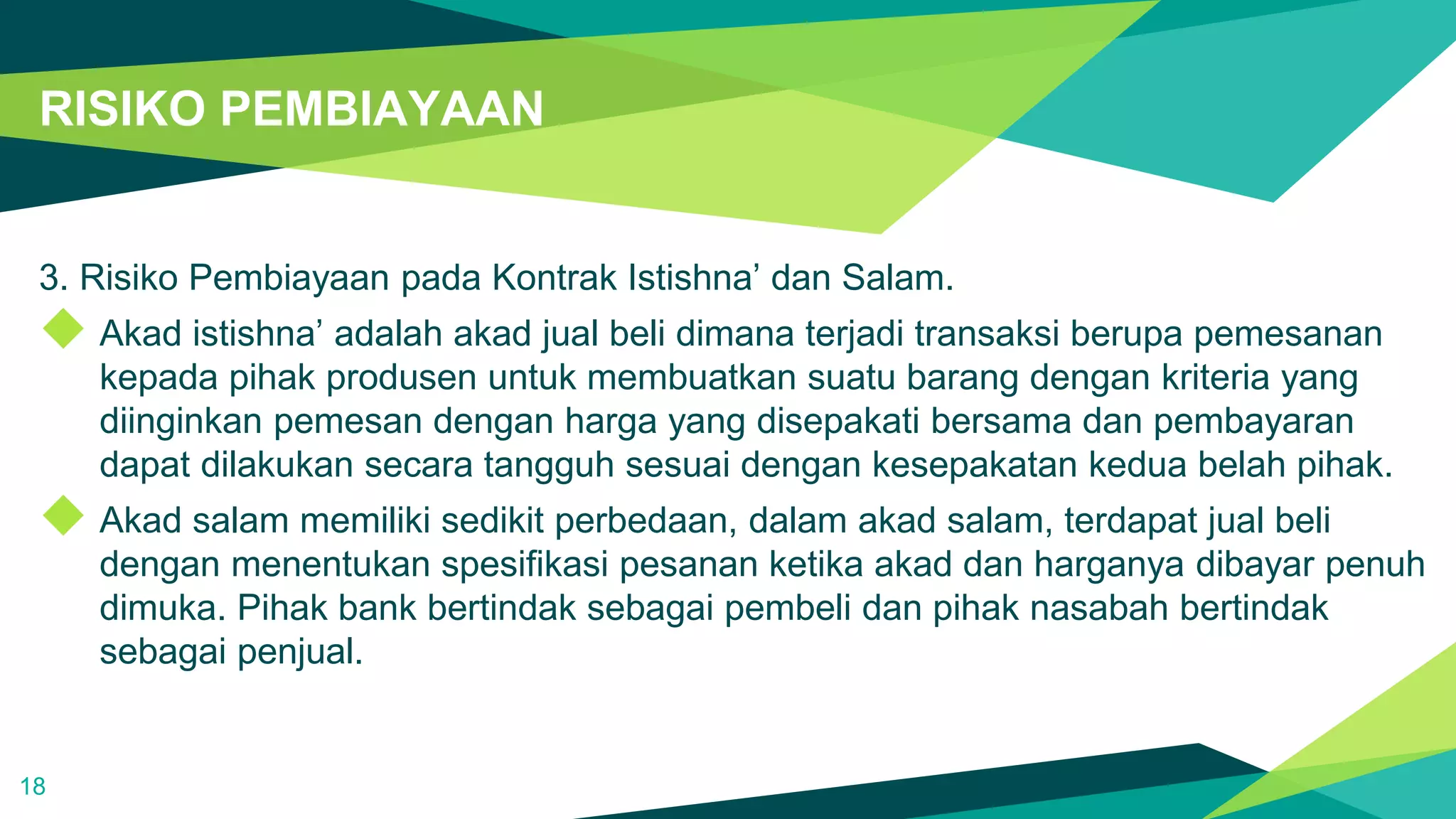 Manajemen Risiko Kontrak Perbankan Syariah | PPTX
