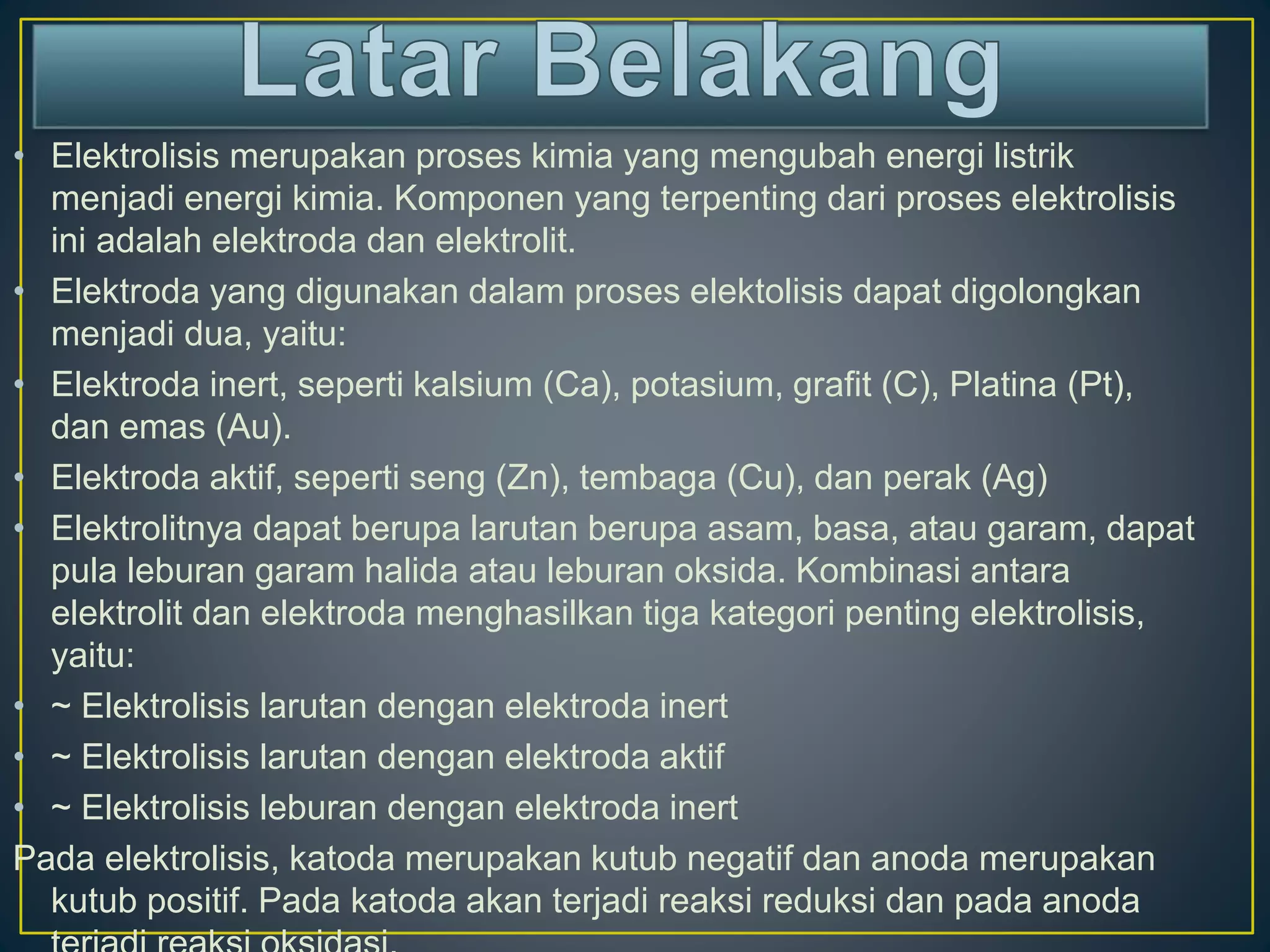 Kelompok 2 elektrolisis ki dan cuso4 | PPTX