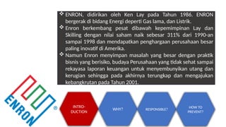 Penjelasan & mitigasi resiko Enron case. | PPT