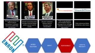 Penjelasan & mitigasi resiko Enron case. | PPTX