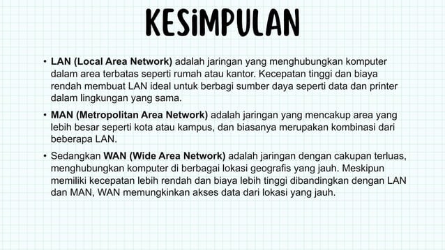 Pengenalan jaringan skala lan,man,dan wan | PPTX
