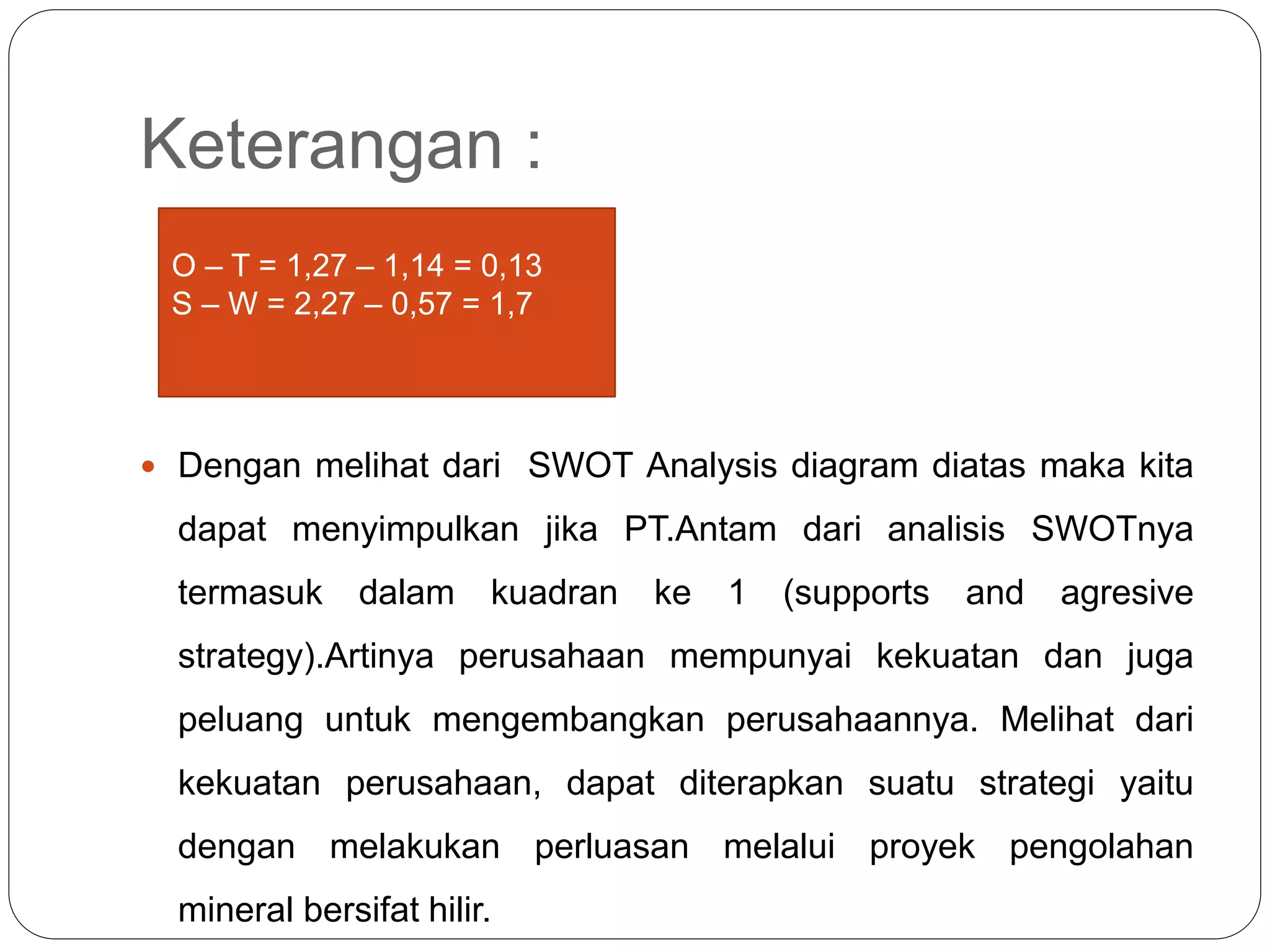 Analisis Manaemen Strategi Antam persero Tbk. | PPTX