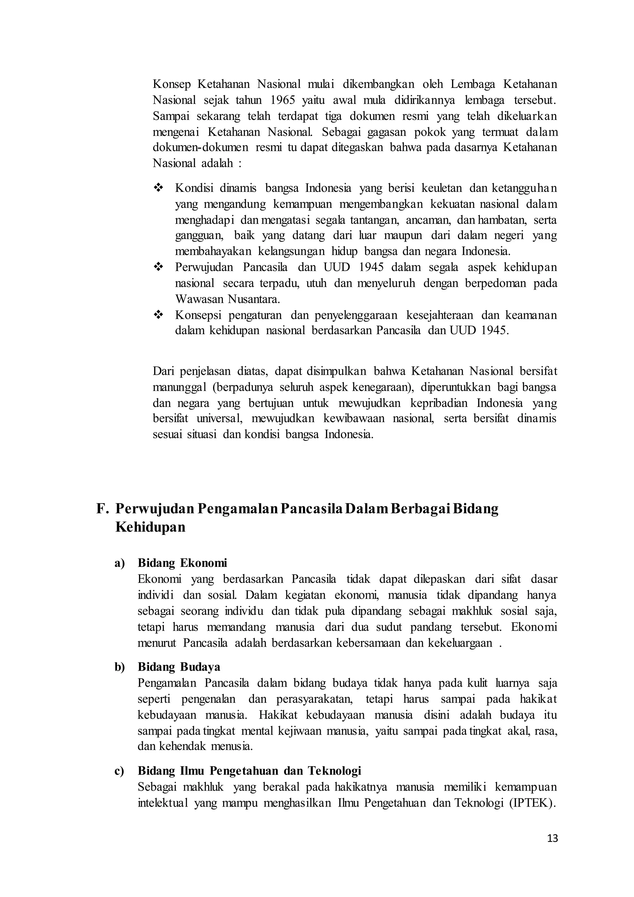 Nilai Nilai Universal Pancasila | DOCX
