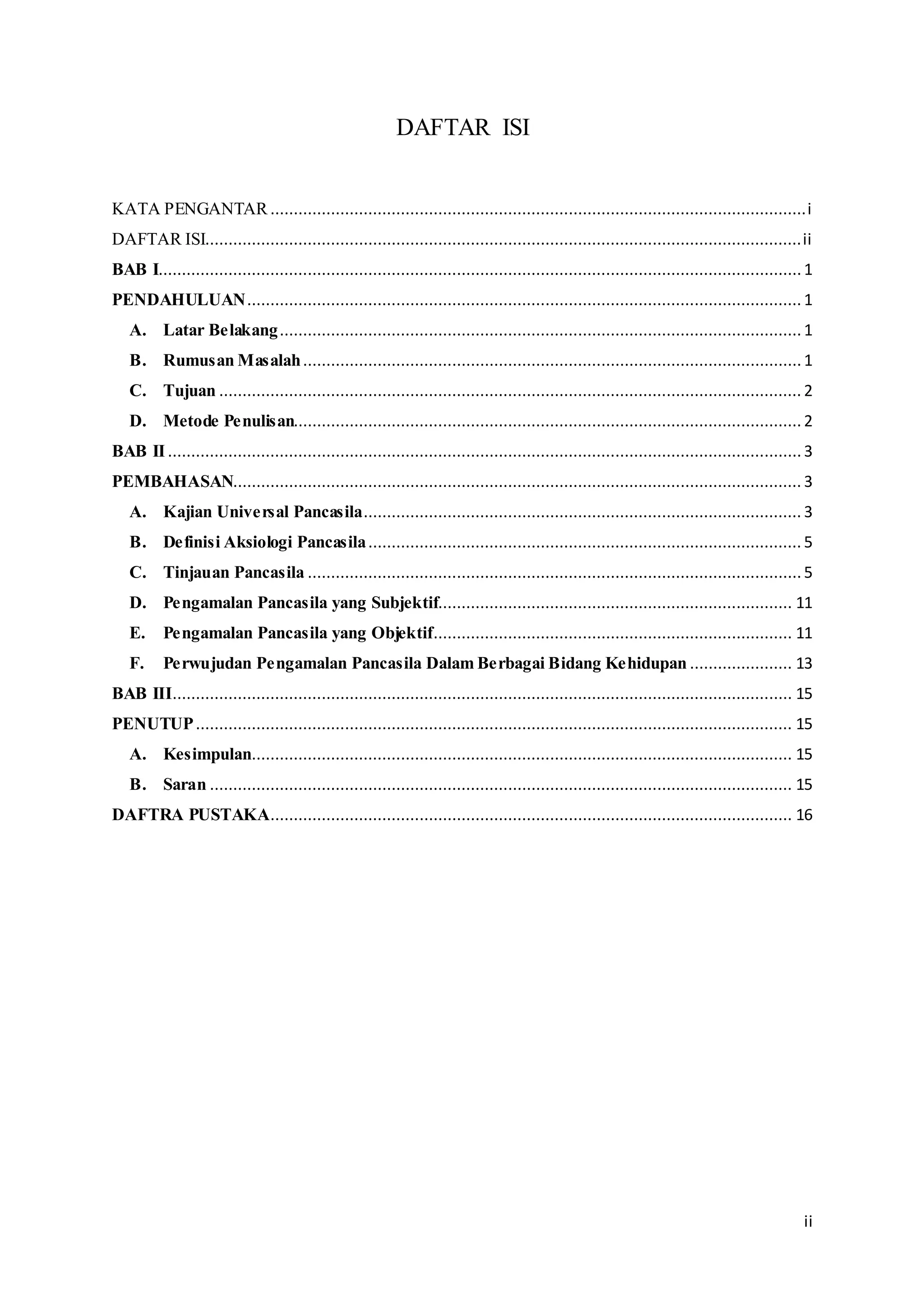 Nilai Nilai Universal Pancasila | DOCX
