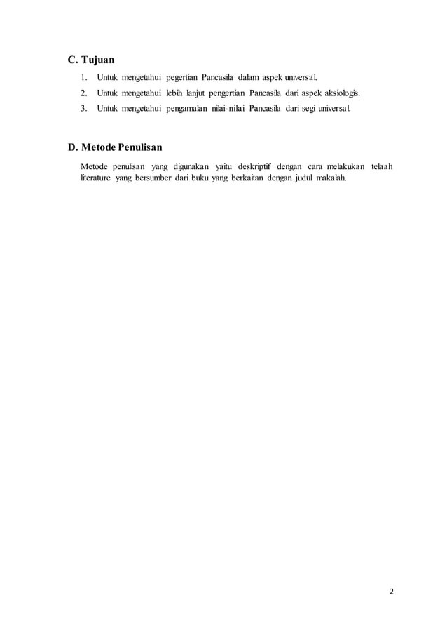 Nilai Nilai Universal Pancasila | DOCX