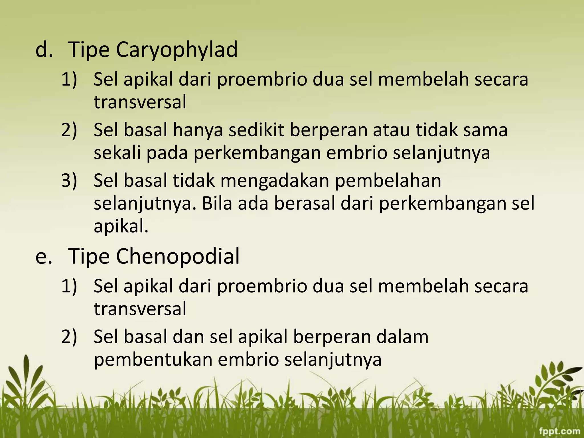 PPT Embriologi Tumbuhan - Perkembangan Embrio dan Biji | PPTX